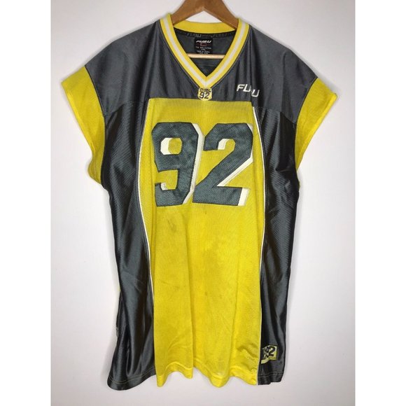 FUBU | Shirts | Vintage Fubu 92 9s Hip Hop Yellow Gray Jersey Mens 2xl Flawed | Poshmark